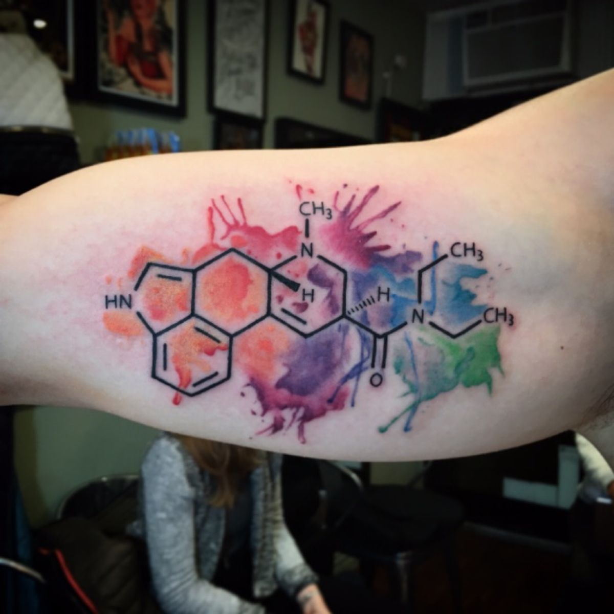 Tattoo uploaded by Janice Danger • Watercolor/ molecular structure ...