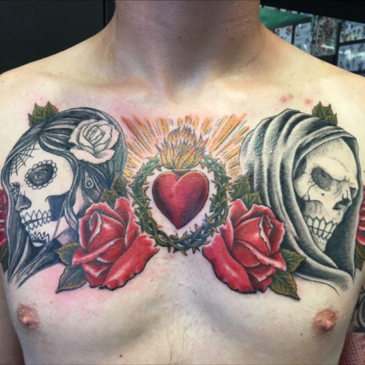 Tattoo uploaded by Steve Santacroce • Finshed chest piece • Tattoodo