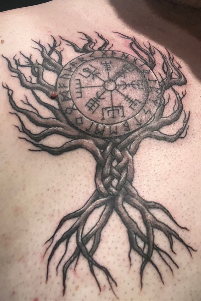 Tattoo uploaded by Steve McIntyre • Celtic Tree of life with compass ...