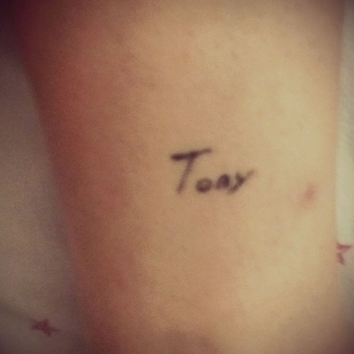 Tattoo uploaded by Allie • In my ex bfs handwriting😇 #leg #tattoo #tony ...