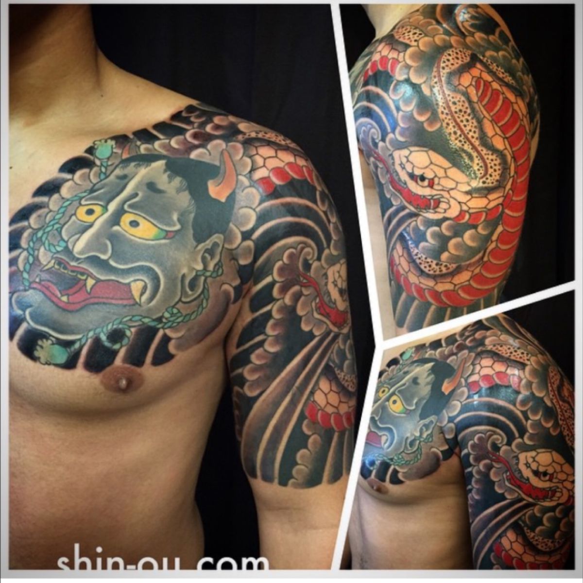 Tattoo uploaded by enriqs7 • Hannya & Partially done Hebi #tattoo # ...