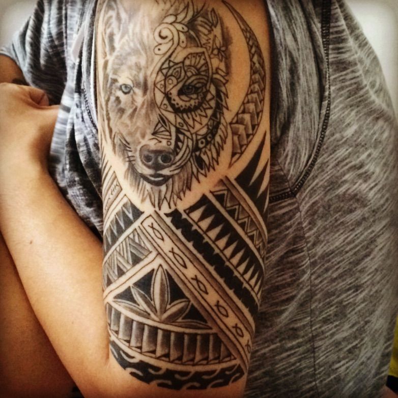 Polynesian wolf tattoo - Bronctattooaus.com