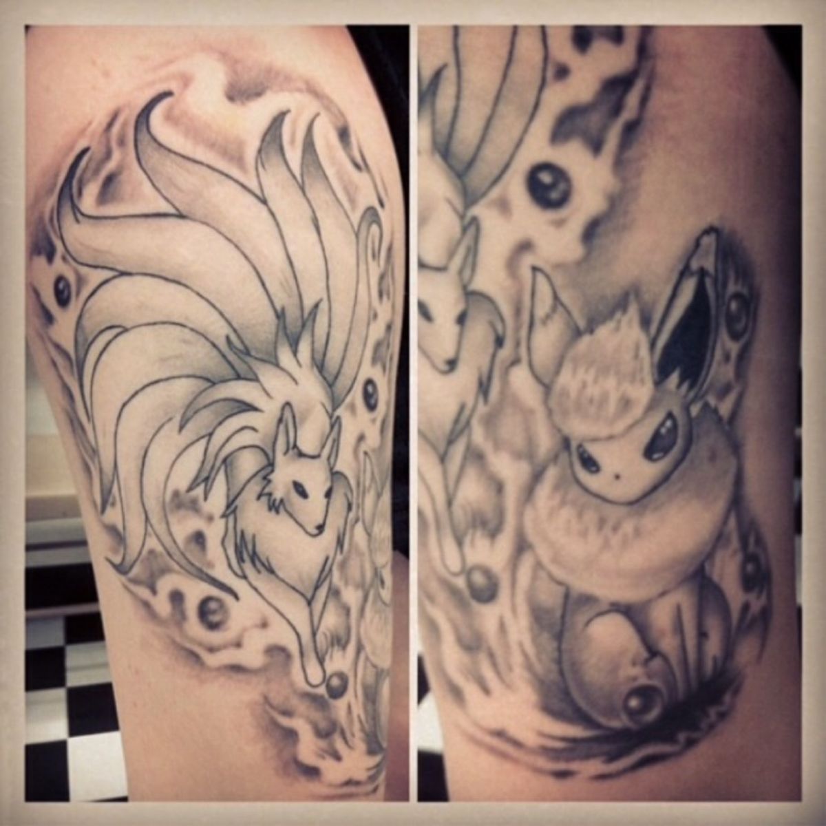Tattoo uploaded by Katie • Ninetails and Flareon tattoo #fire #pokemon ...