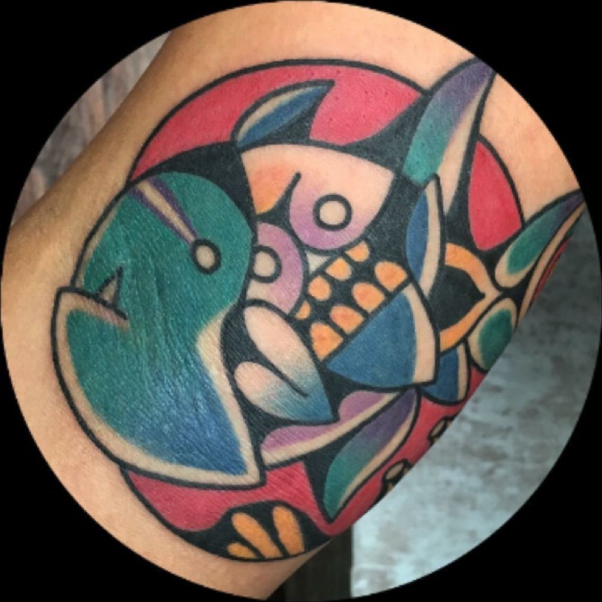 Tattoo uploaded by Bindy • #triggerfish #fish #skull #color #abstract # ...