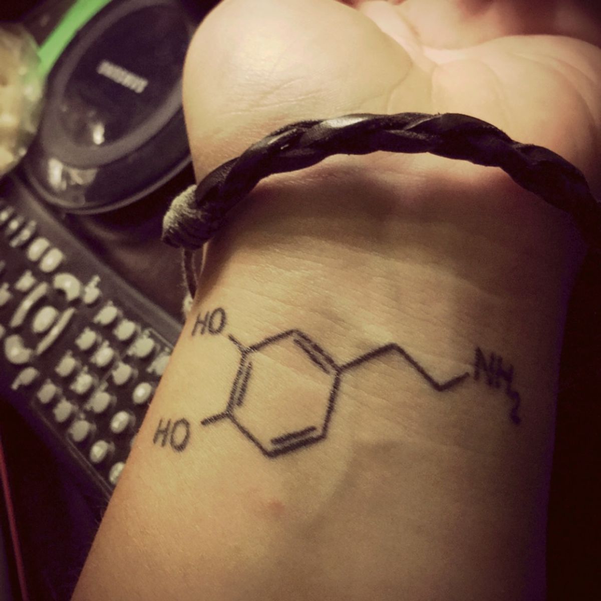 Tattoo uploaded by Melody Cheyenne Ream • Dopamine molecule • Tattoodo