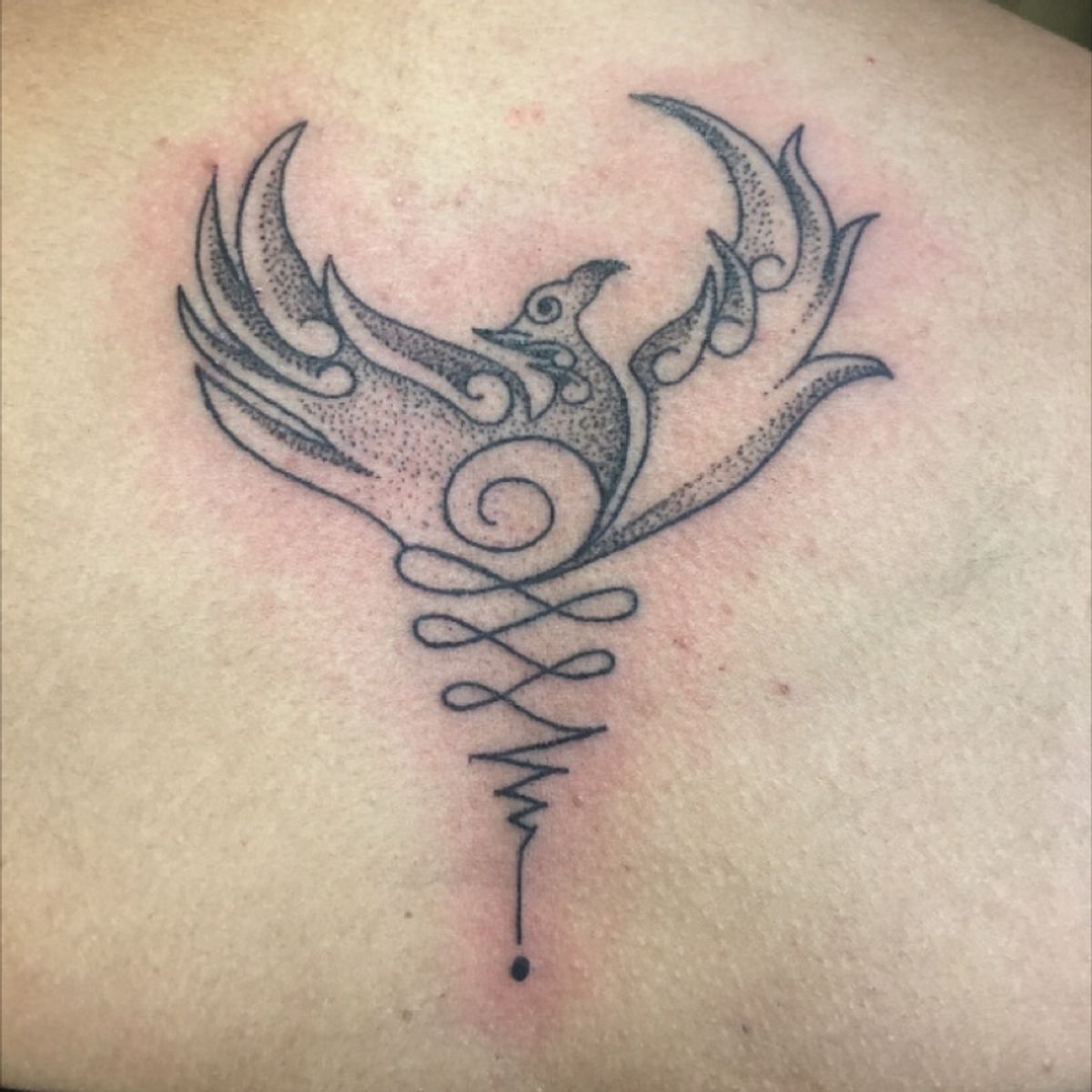 Tattoo uploaded by Lauren Delpeut • #Phoenix and #unalome. The phoenix ...