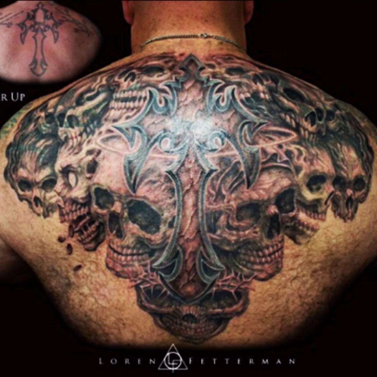 Tattoo uploaded by Ken Andrews • Back piece cover up curtesy of Loren ...
