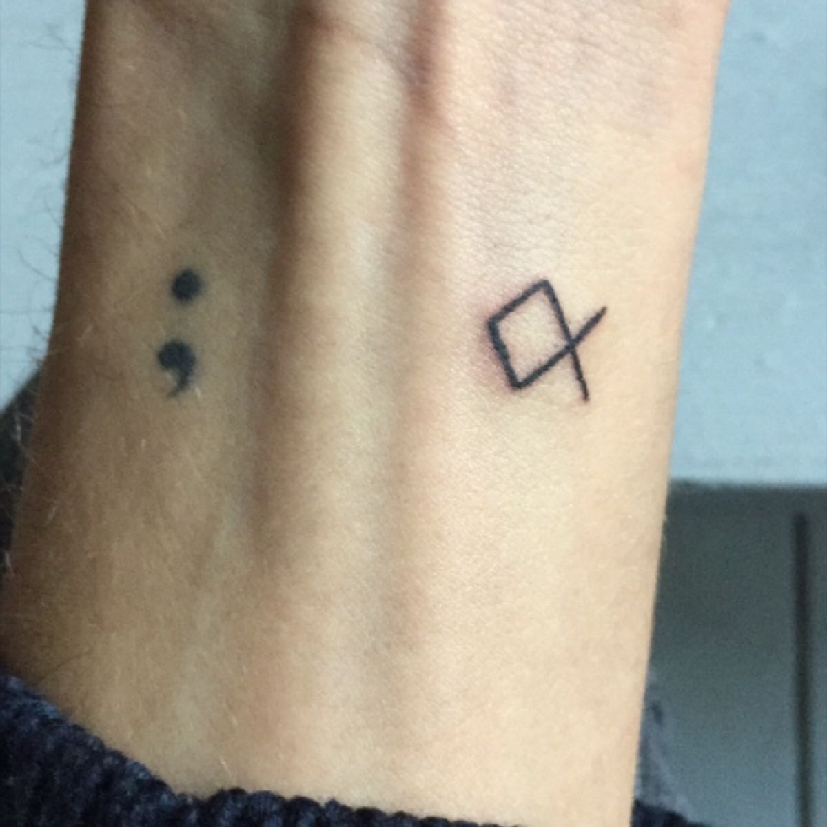 Tattoo uploaded by Jochem • Semicolon and Othala Rune • Tattoodo