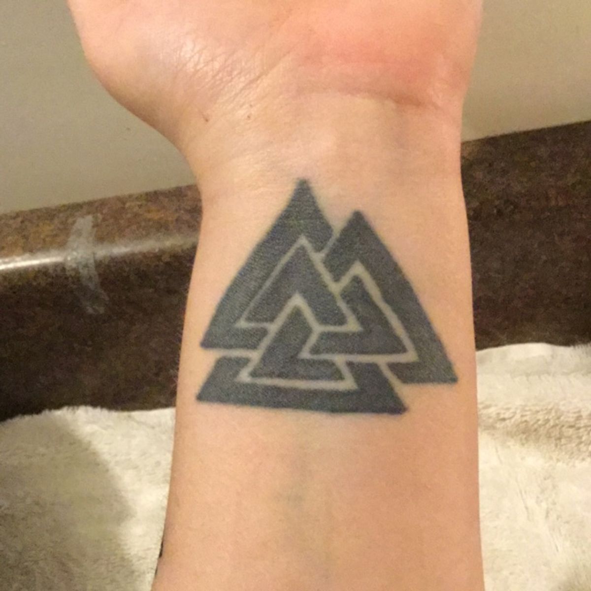 Tattoo uploaded by Brittney Smith • My first tattoo. #Valknut • Tattoodo