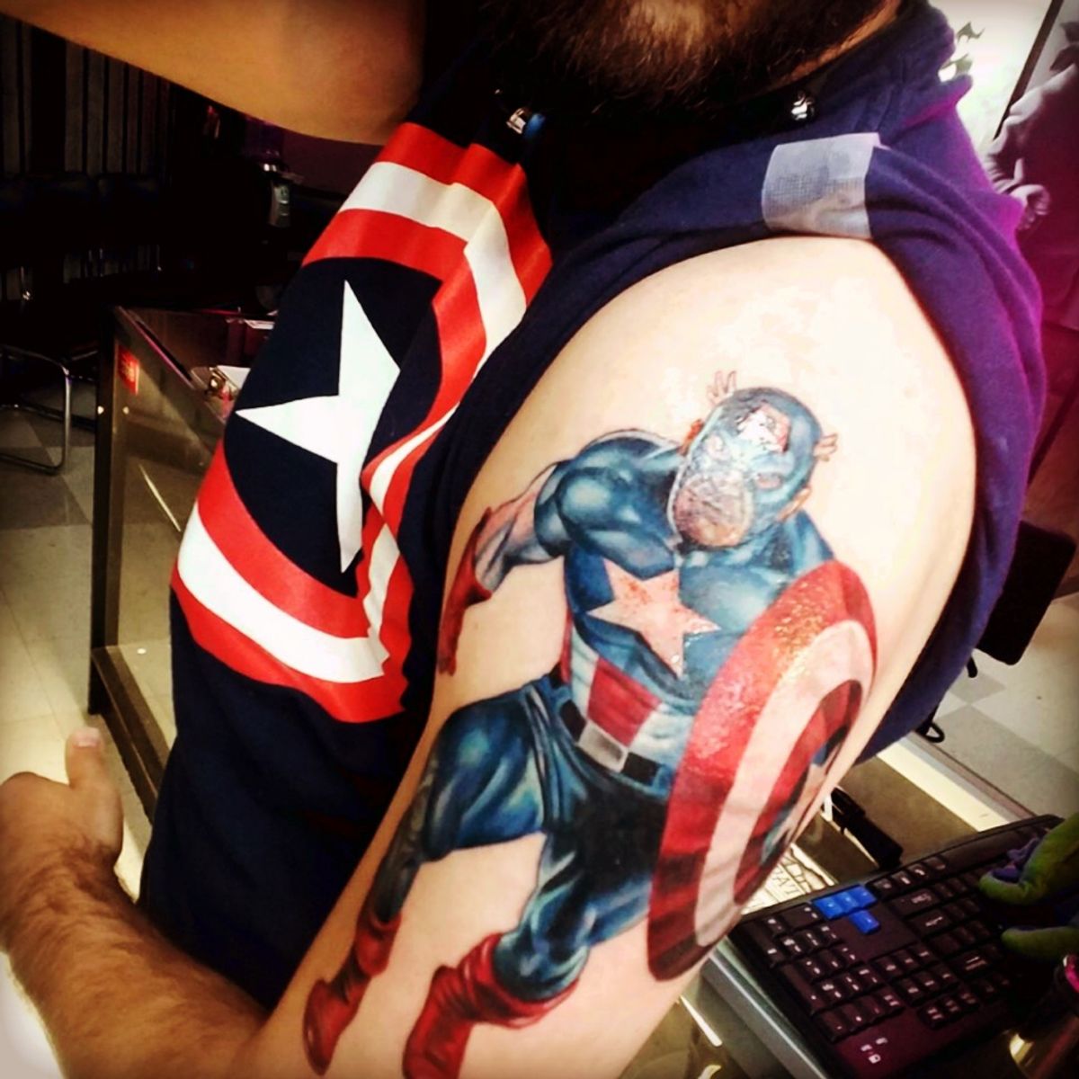 Tattoo uploaded by wenzo210 • Captain america done in San Antonio ...