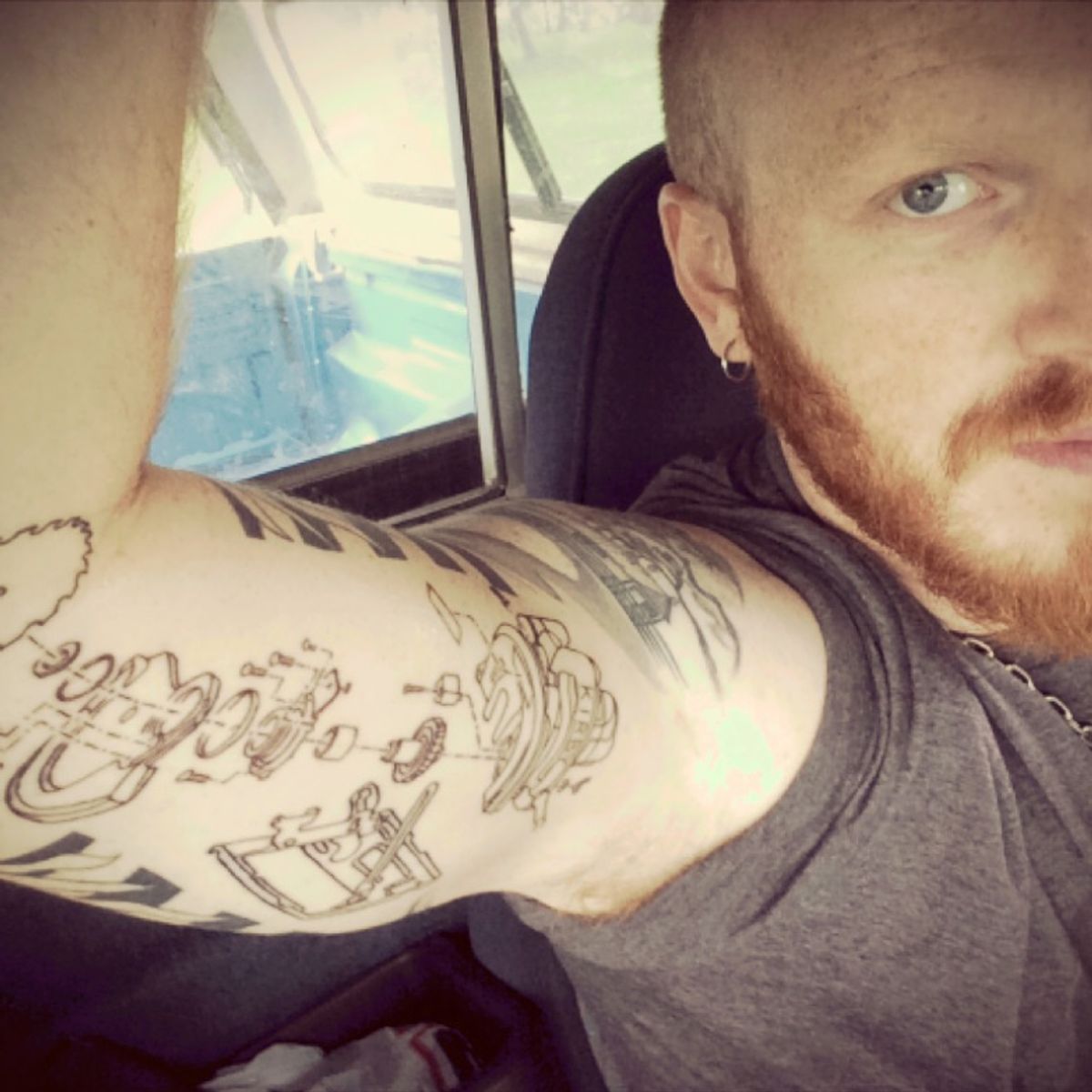 Tattoo uploaded by Michael • Exploded view of a skill saw. • Tattoodo