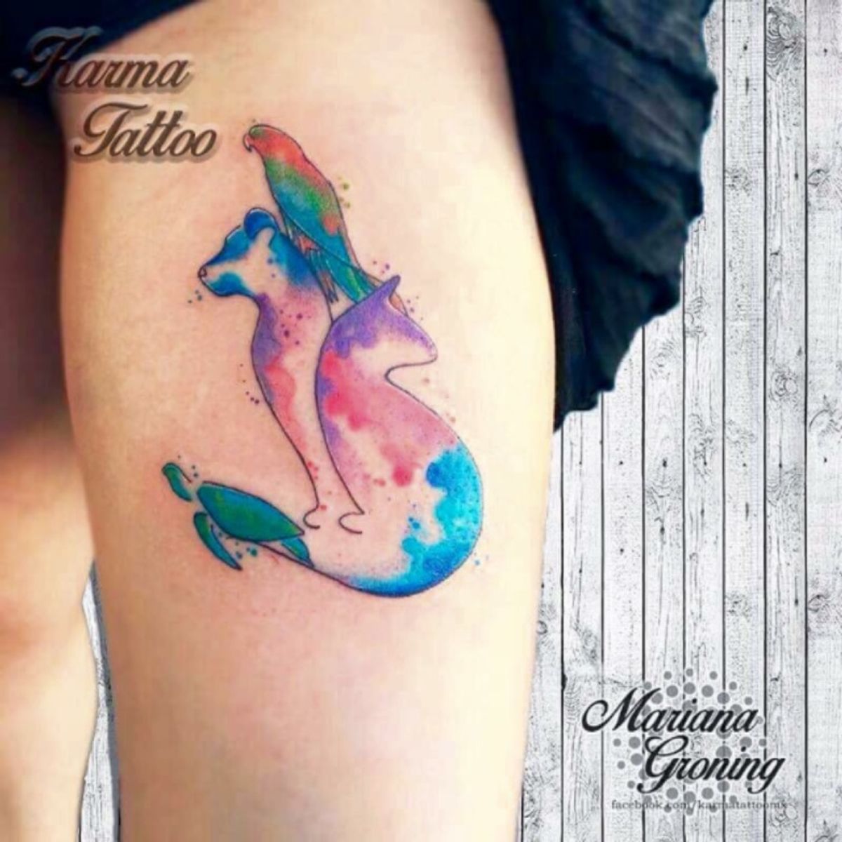 Tattoo uploaded by Mariana Groning • Watercolor pets tattoo, dog, cat ...