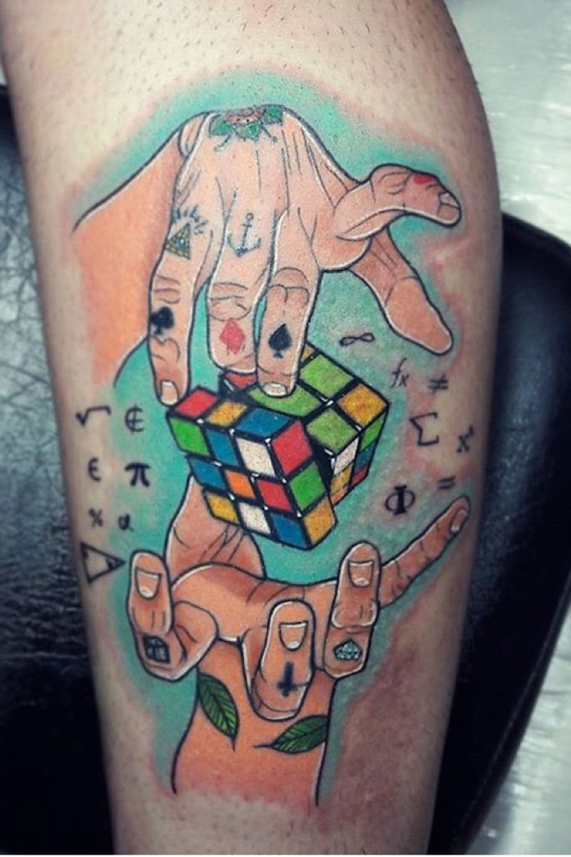 Tattoo uploaded by Andres Felipe Rincon • Neotraditional Rubik cube ⚔️ ...