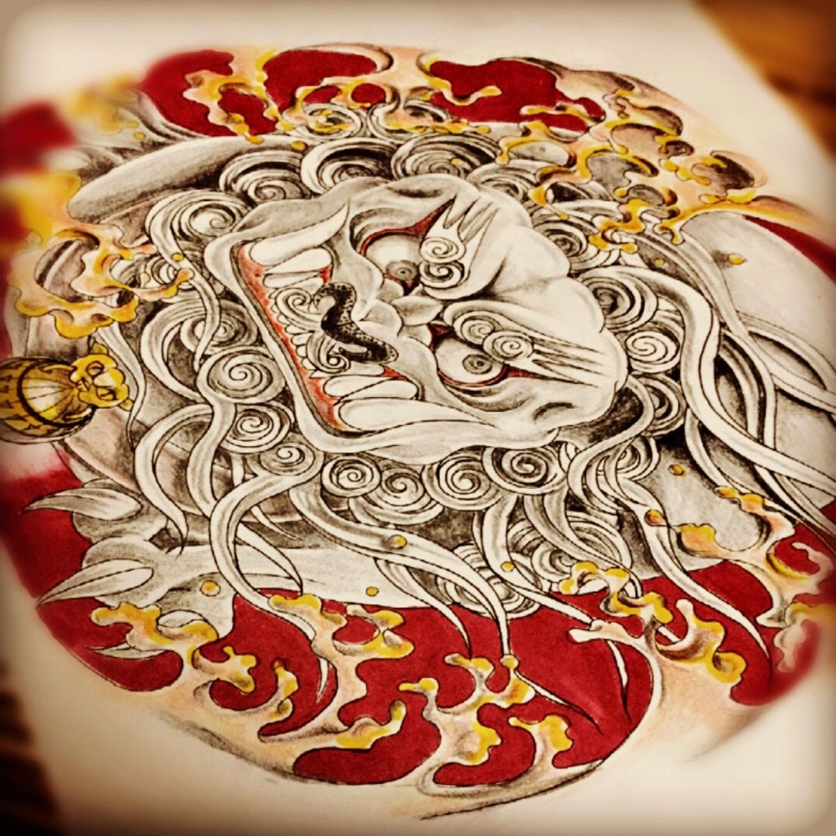 Tattoo uploaded by Kaori Gizmo • Guardian lion-dog at Shinto shrine # ...