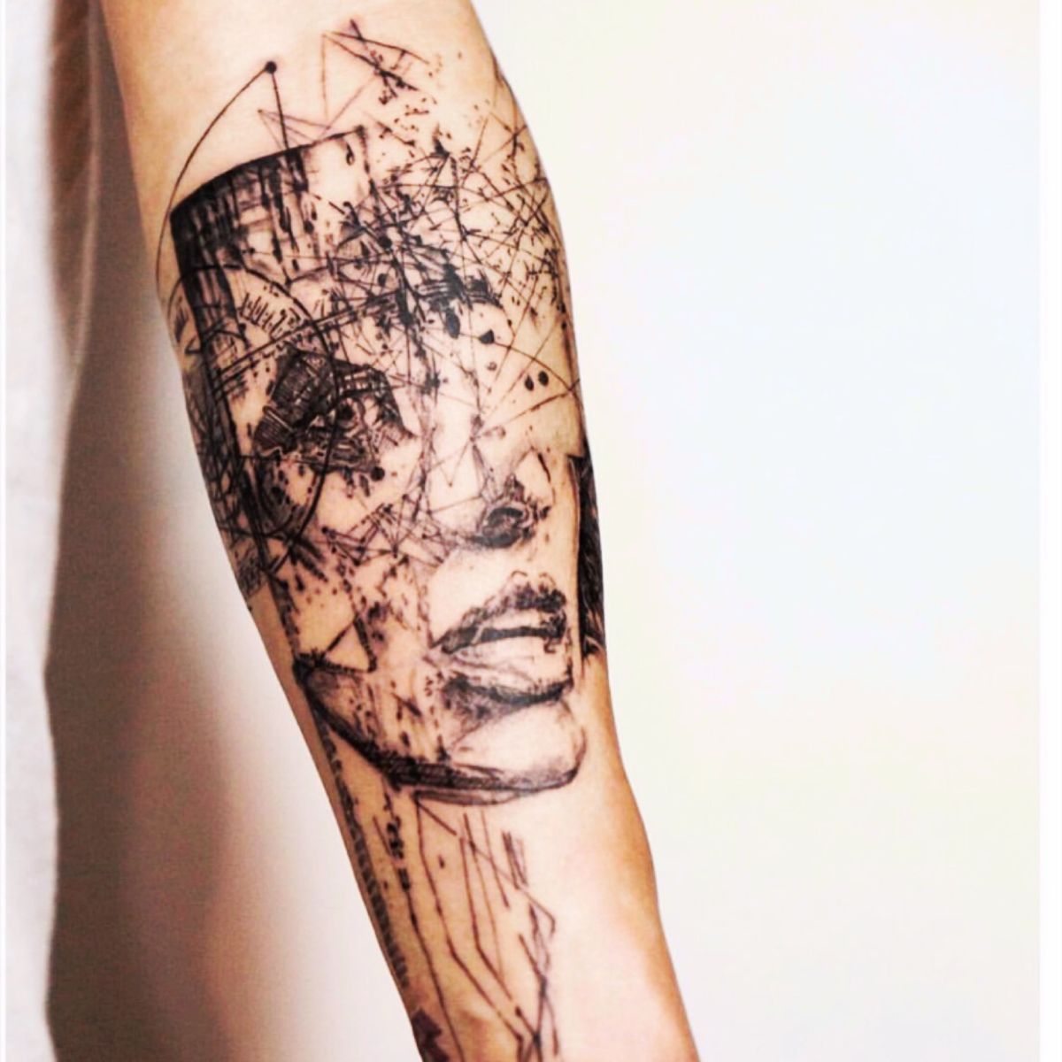 Tattoo uploaded by Tara • Love this stuff! #face #linework #map #nature ...