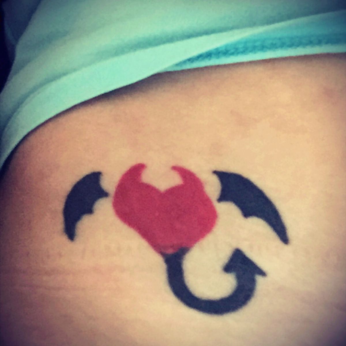 Tattoo uploaded by Dan • Cute little devil heart • Tattoodo