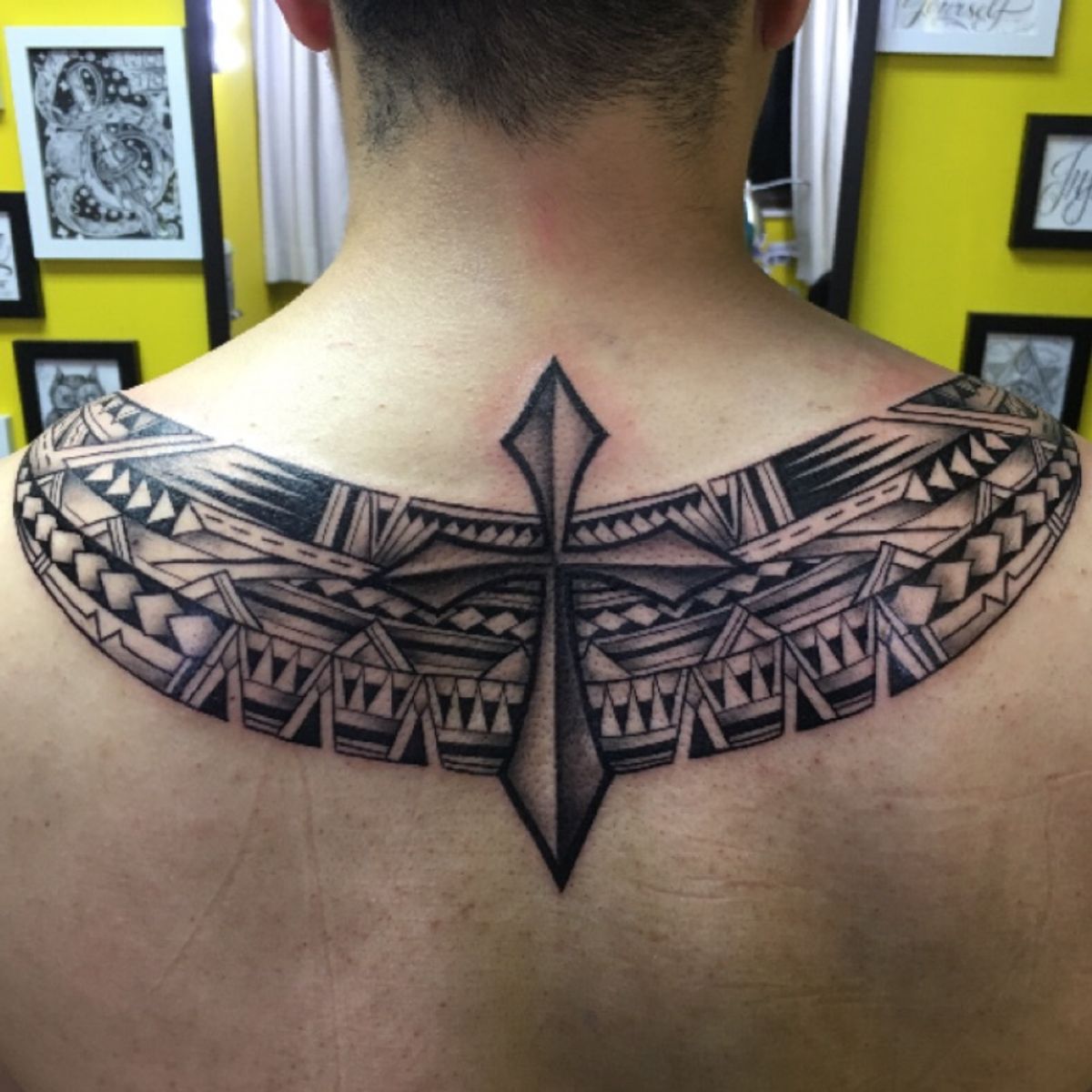 Tattoo uploaded by Kaiser Sin • Cross with polynesian tribal Original ...