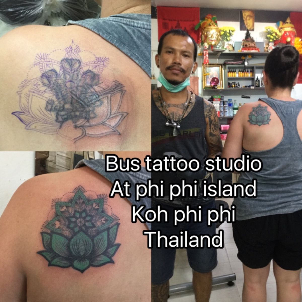 Tattoo uploaded by @MILD TATTOO STUDIO KOH PHI PHI THAILAND • #coverup #mandala #lotus # ...