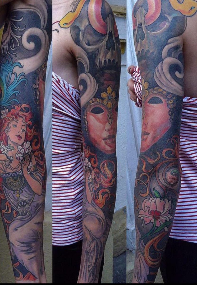 Tattoo uploaded by Alexandra Hatchikian • Alphonse Mucha painting Jeff ...