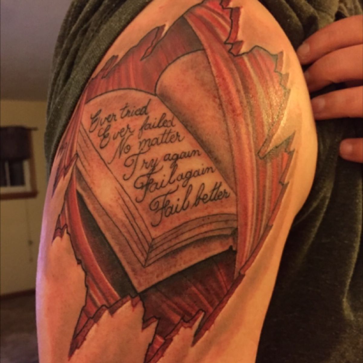 Tattoo uploaded by John Reiss • This is a Samuel Beckett quote: Ever ...