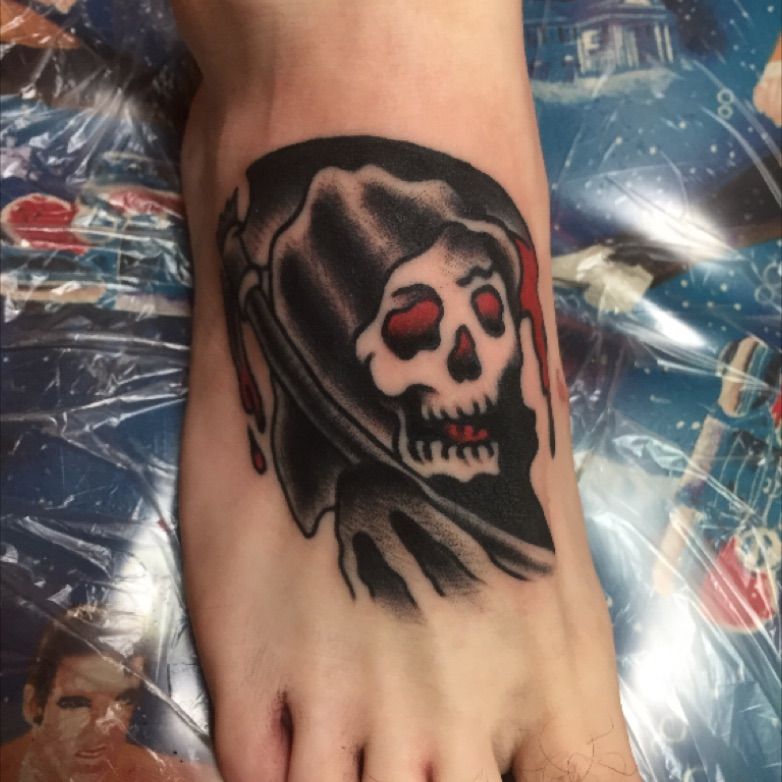 Grim Reaper Hand Tattoo