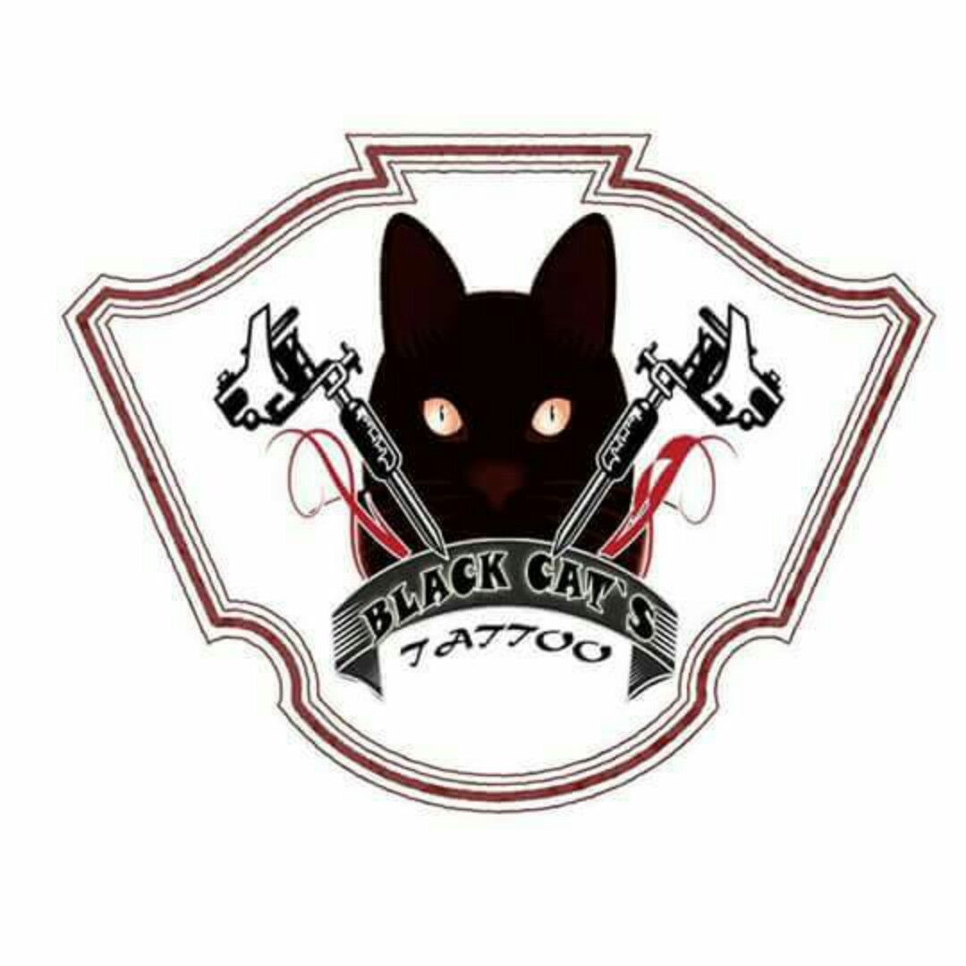 Vintage Black Cat Tattoo