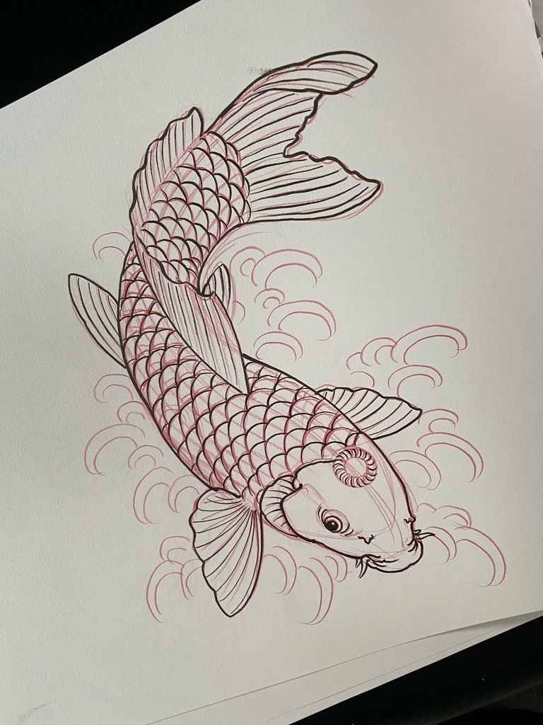 Koi Fish Painting Chris Garver